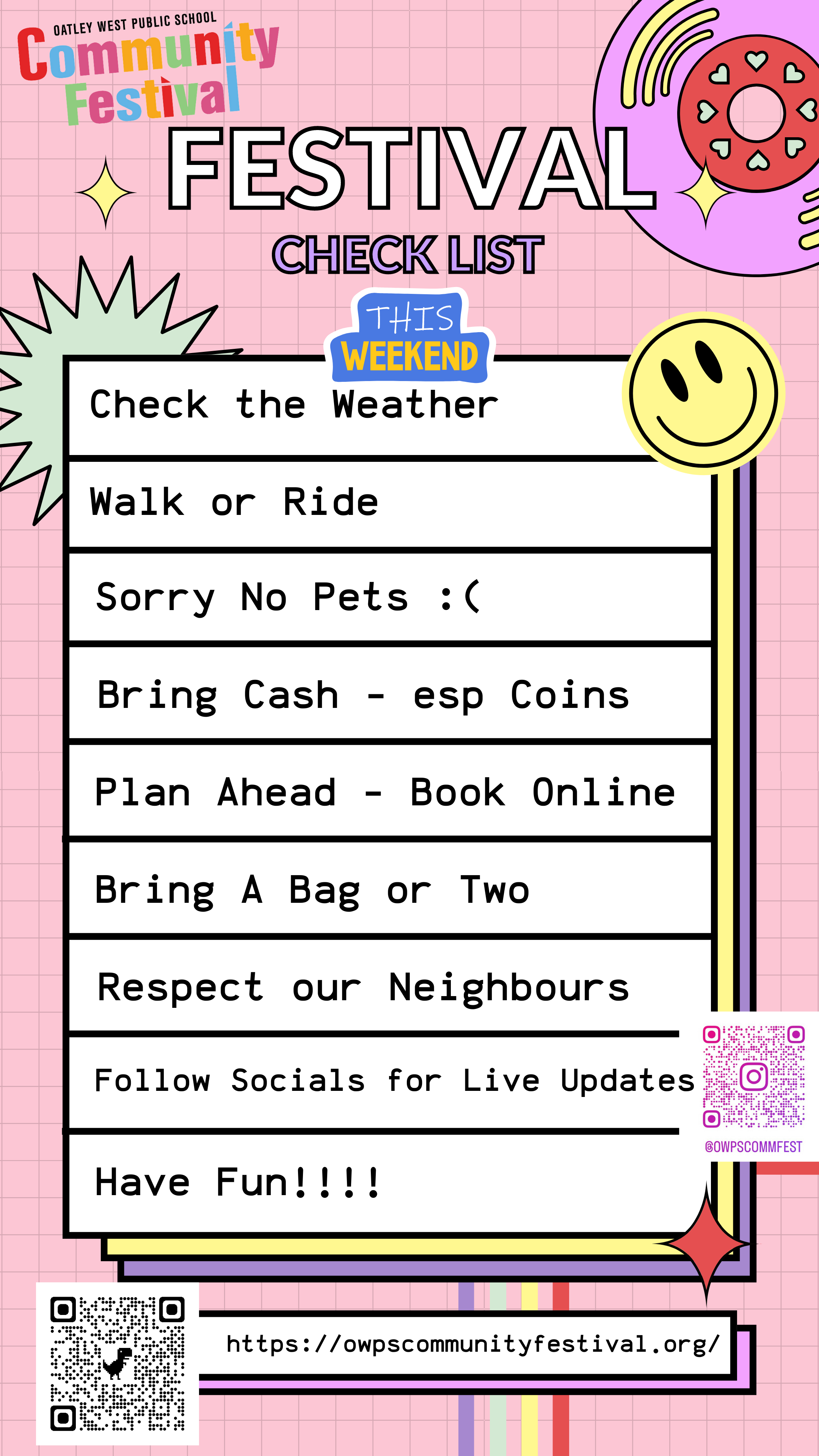 Festival Checklist – This Weekend – Oatley West Community Festival